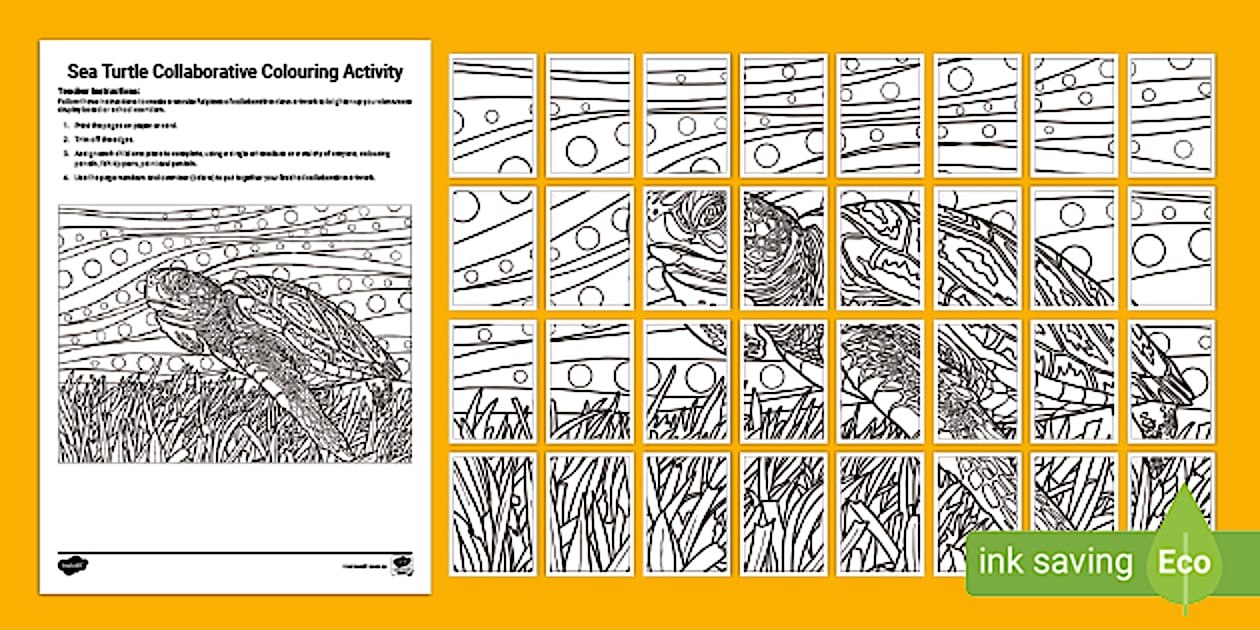 Sea Turtle Mindfulness Colouring - Collaborative Project