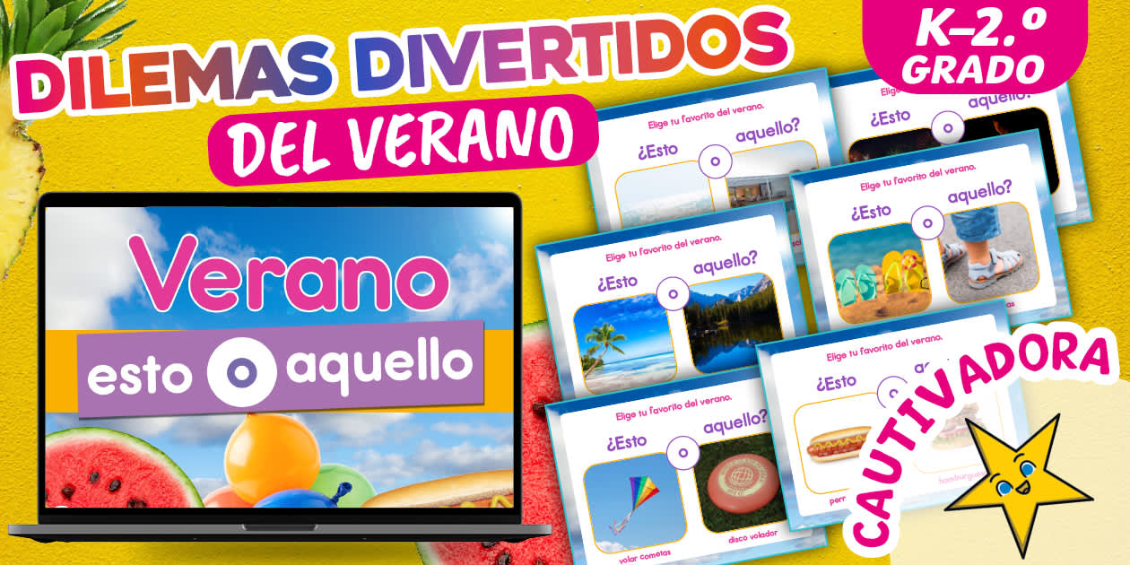 PPT y Google sli para kínder a 2.° grado: El verano, esto o aquello