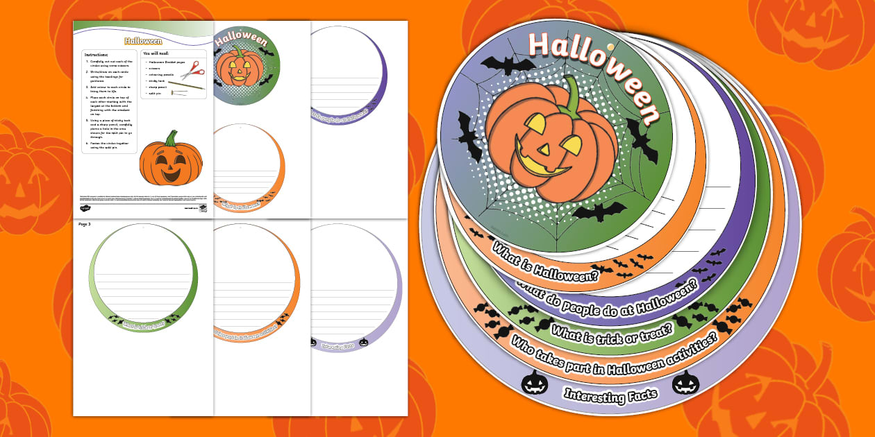 Halloween Circles Booklet Writing Template (teacher made)