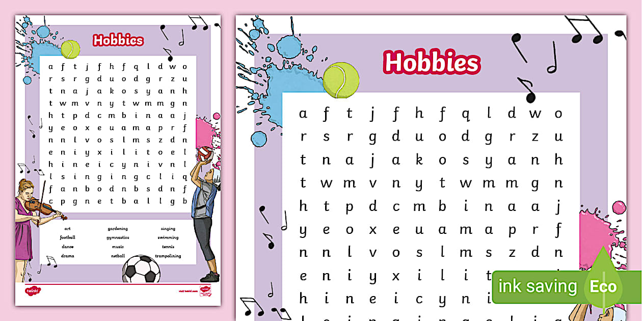 Hobbies Word Search (creat de profesori) - Twinkl