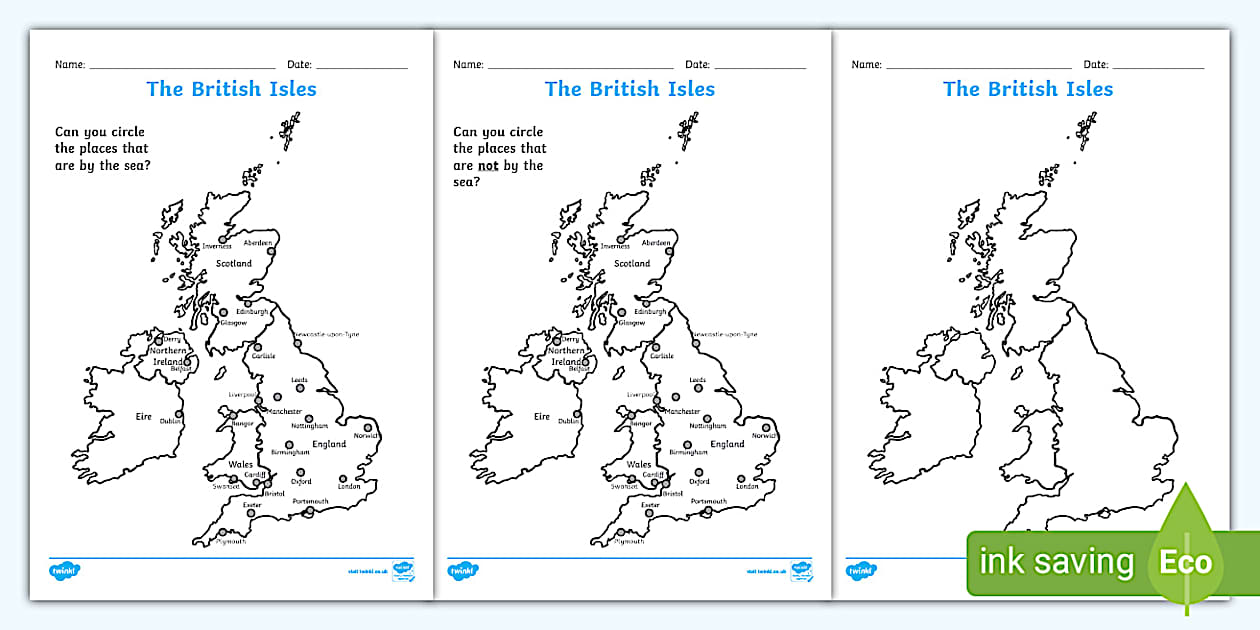 The British Isles Seaside Map - Seaside KS1 Resources