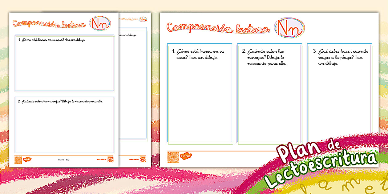Plan de lectoescritura: La letra N - Comprensión lectora