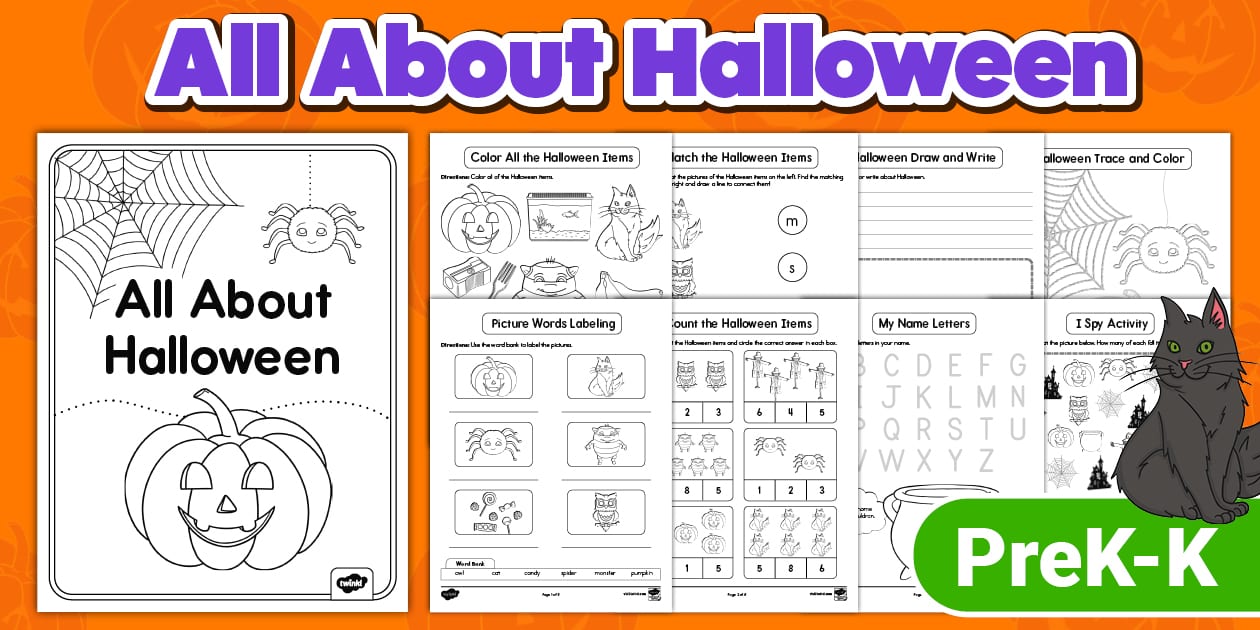 All About Halloween Activity Booklet for PreK-K