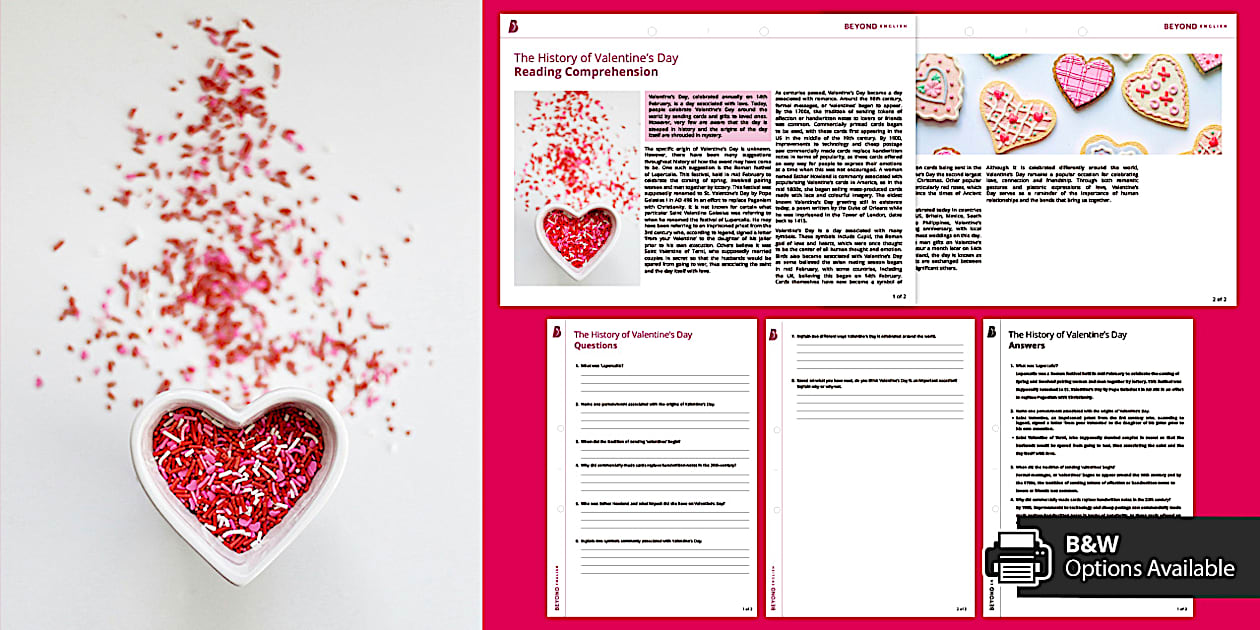 The History of Valentine's Day Reading Comprehension