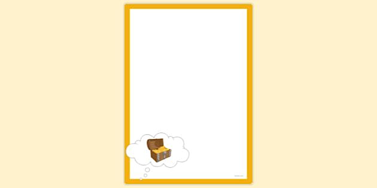 Dream Bubble with Treasure Chest Page Border | Page Borders