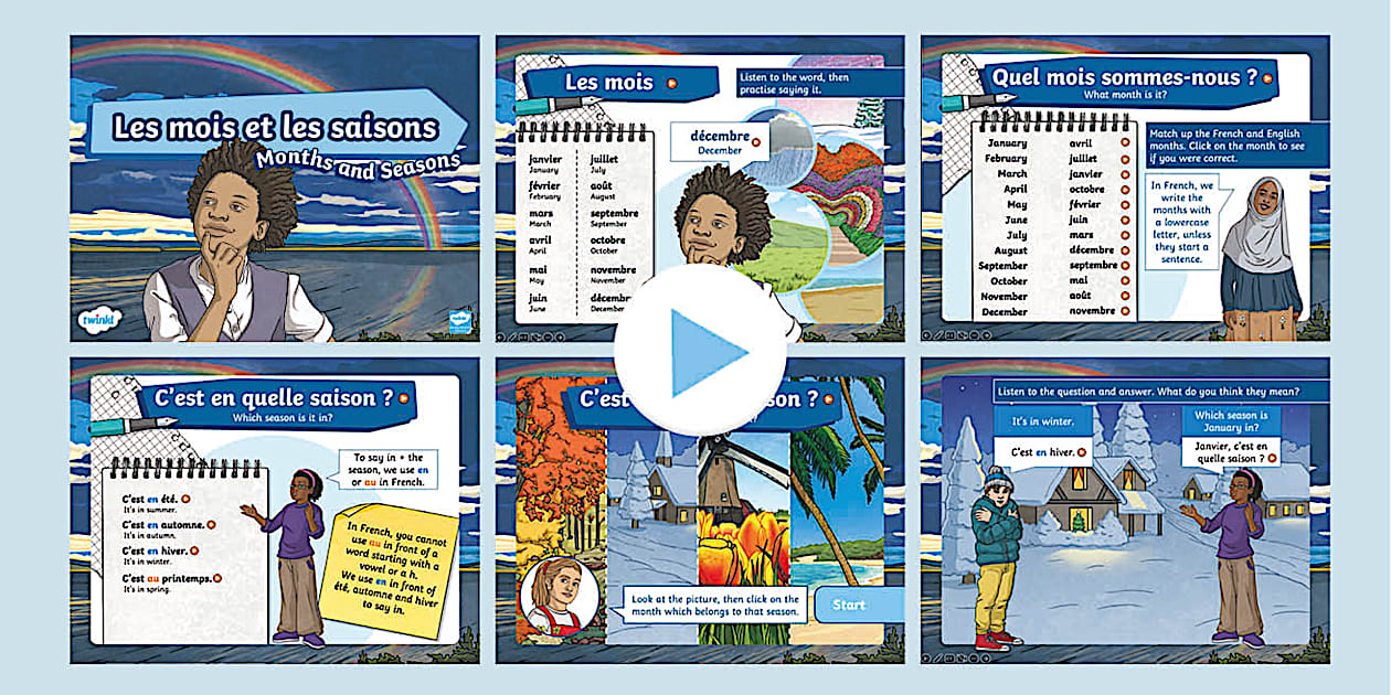 👉 French: Months and Seasons PowerPoint (teacher made)