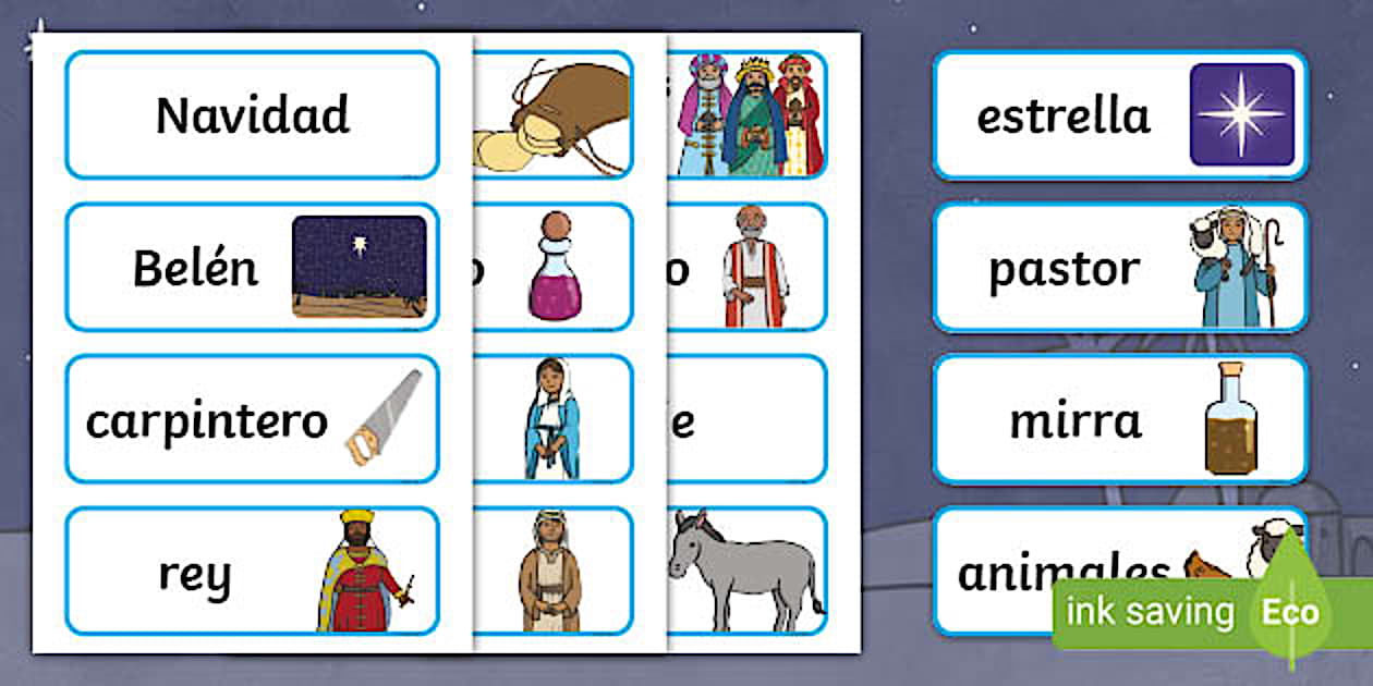 Nativity Topic Words Spanish (teacher made) - Twinkl