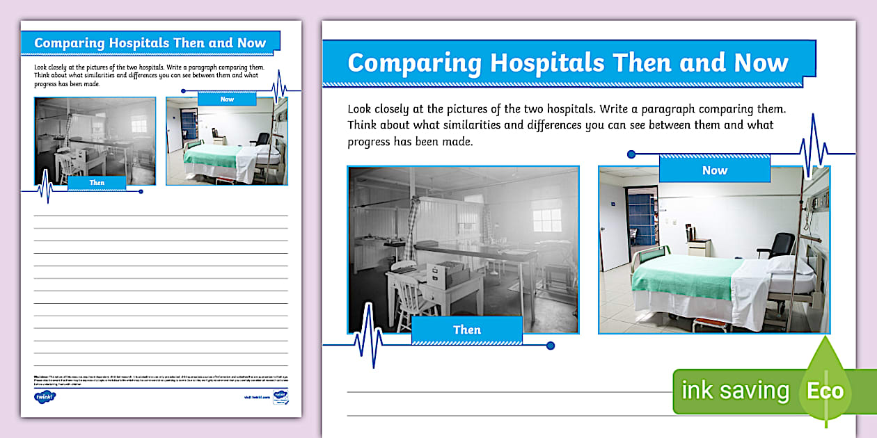 Comparing Hospitals Then and Now Worksheet
