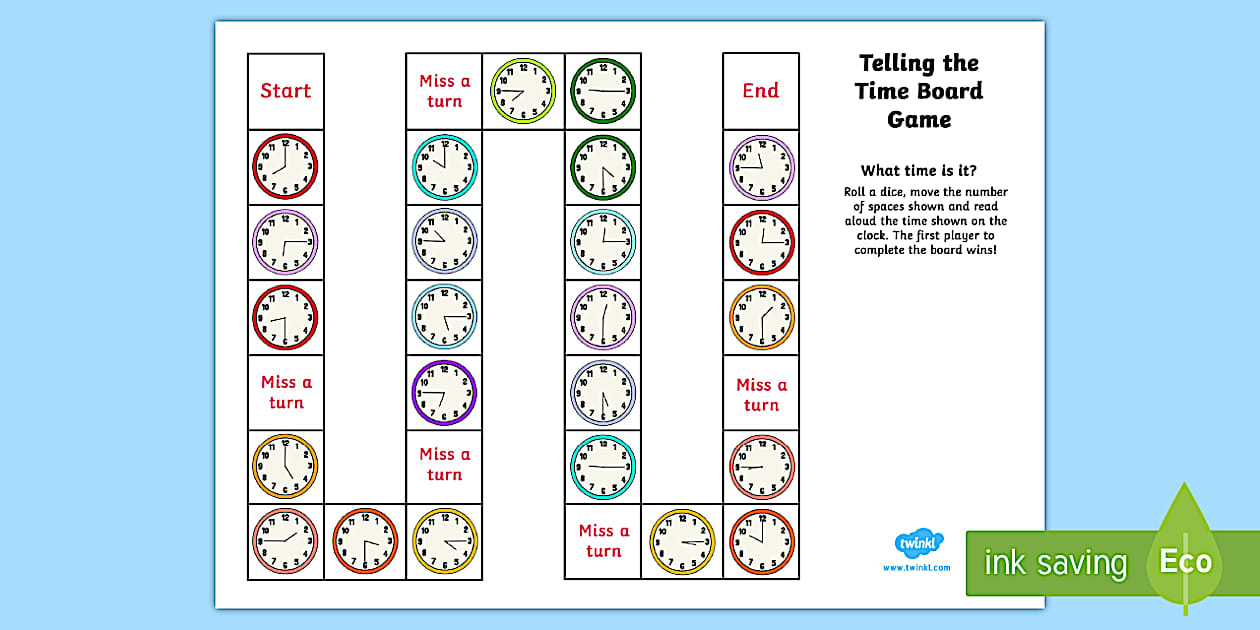 Telling the Time in English Speaking Board Game | Twinkl ESL