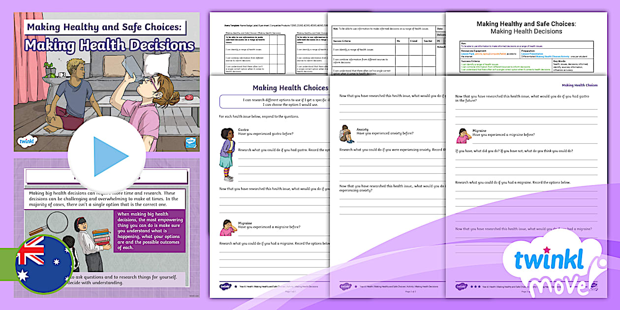 Year 4 Health Making Healthy and Safe Choices: Making Health Decisions