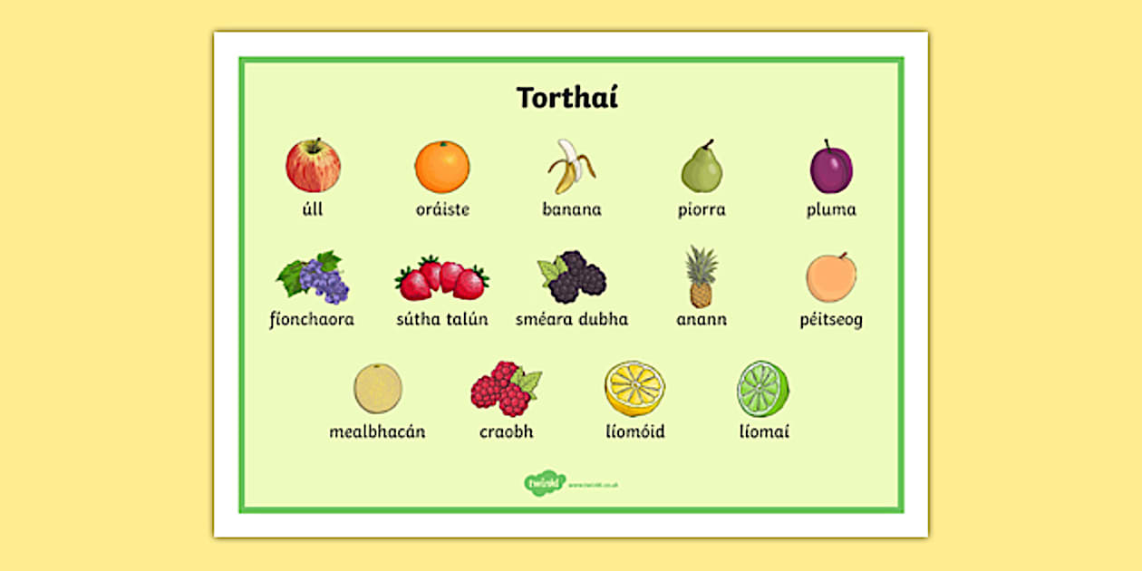 Bia Word Mat | Gaeilge | Torthaí