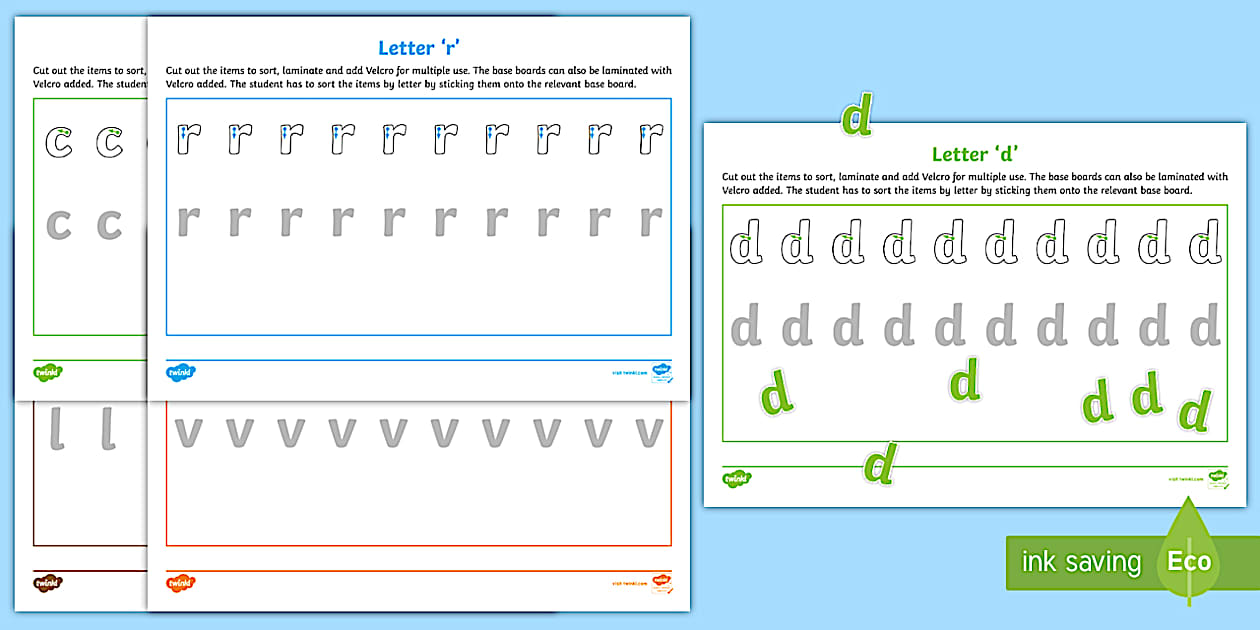 Letter Families TEACCH, Workstation Teaching Pack - Twinkl