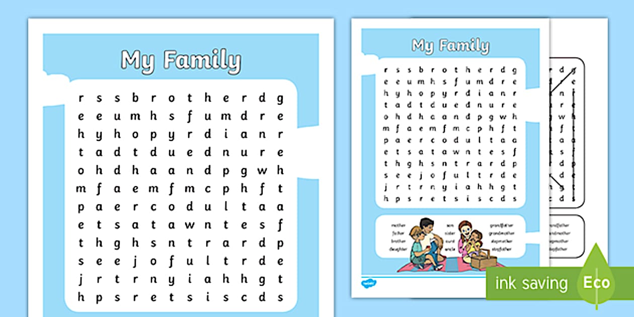 ESL Family Word Search | ESL Family Vocabulary Worksheet