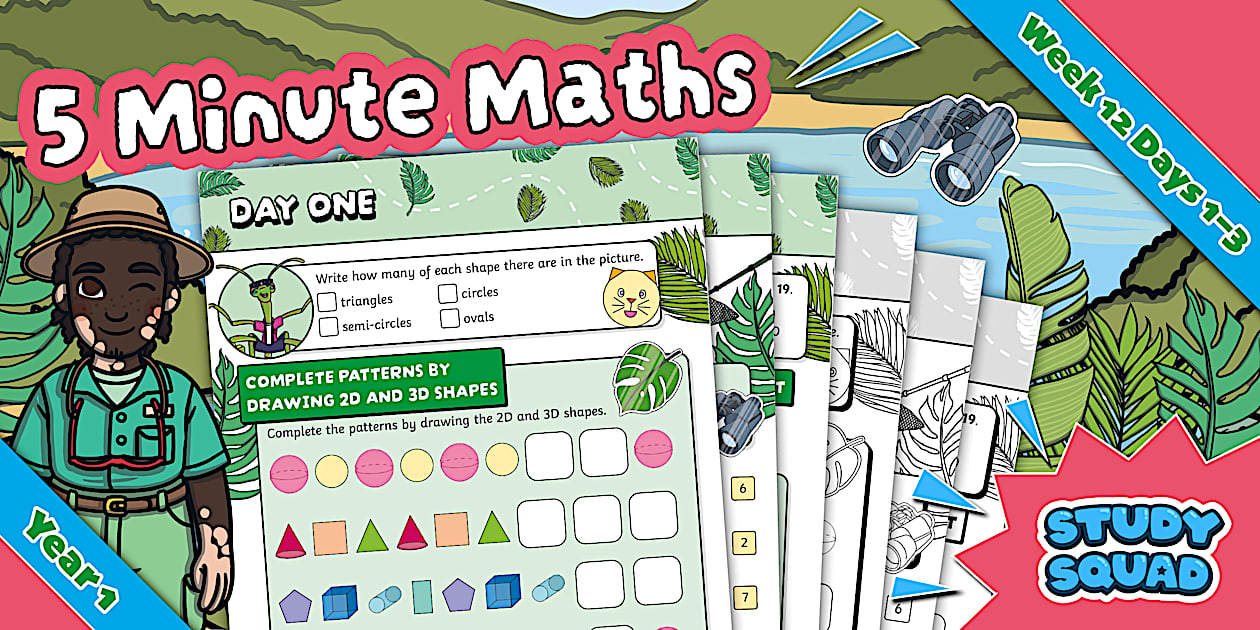 👉 * NEW * Study Squad 5 Minute Maths Year 1 Spring - Week 12 Days 1-3