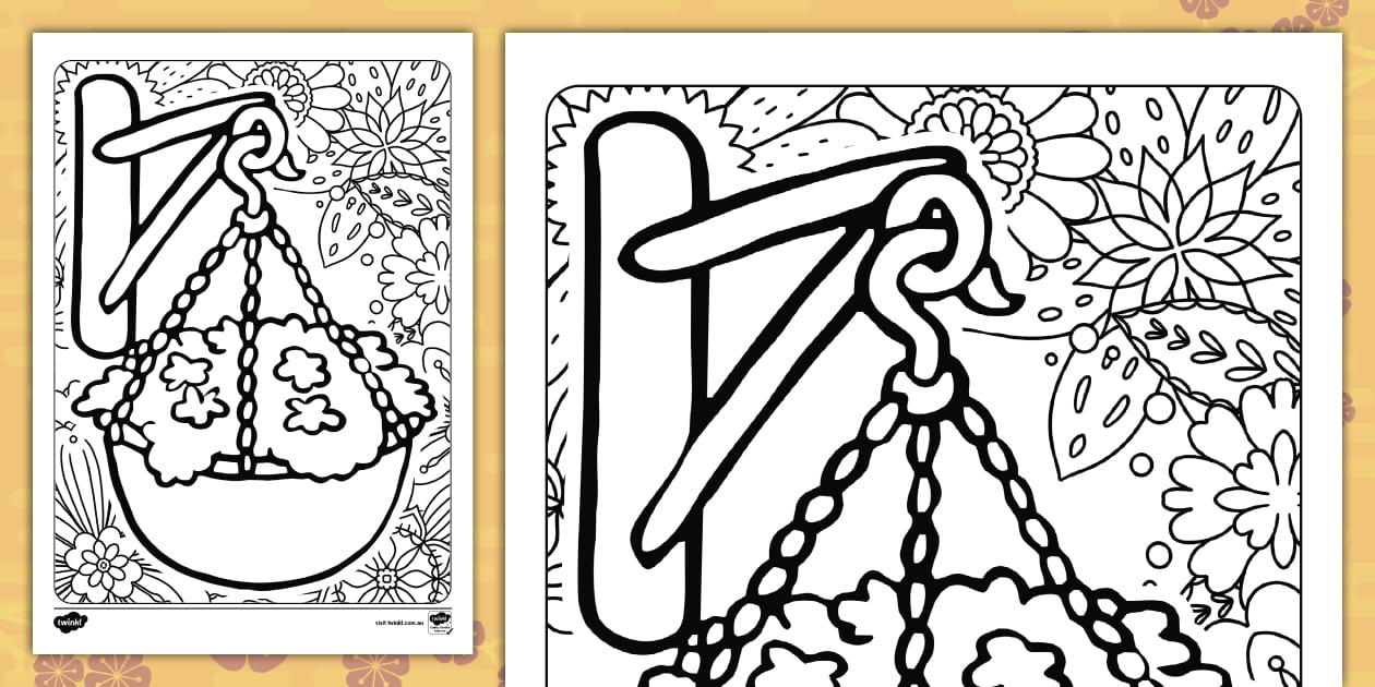 Hanging Plant Colouring Sheet - Twinkl Colouring - Twinkl