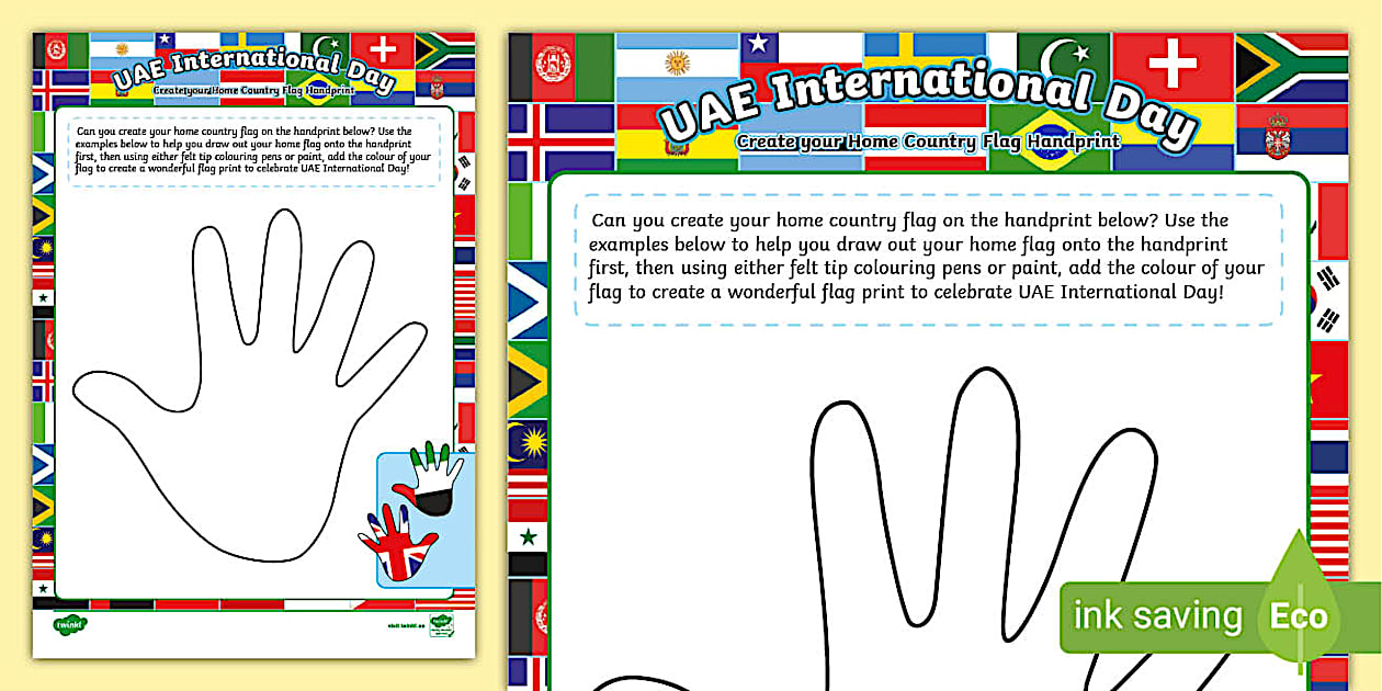 International Day Handprint Flag Activity (teacher made)