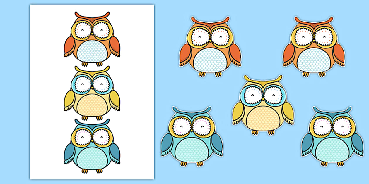 Cute Owl Themed Display Cut Outs (Hecho por educadores)