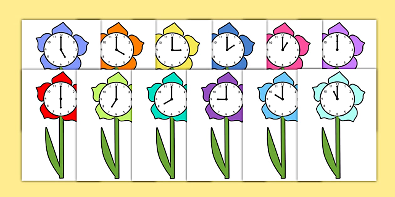 O'Clock Hour Times on Flowers (teacher made) - Twinkl