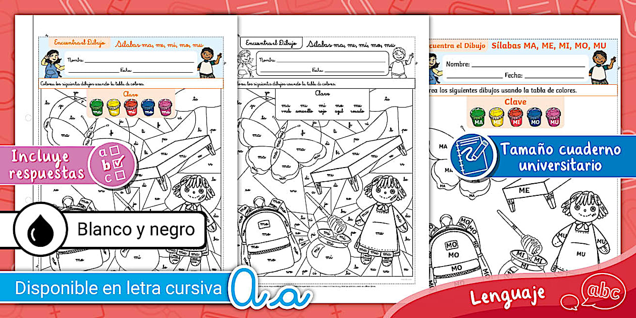 Guía de Trabajo | Sílaba inicial | Letra M - Twinkl