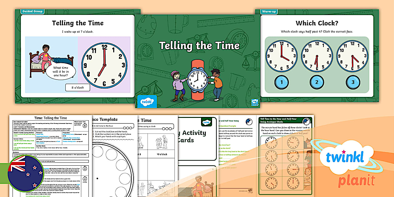 Level 1 Time: Tell Time to the Hour and Half-Hour Using Analogue Clocks ...
