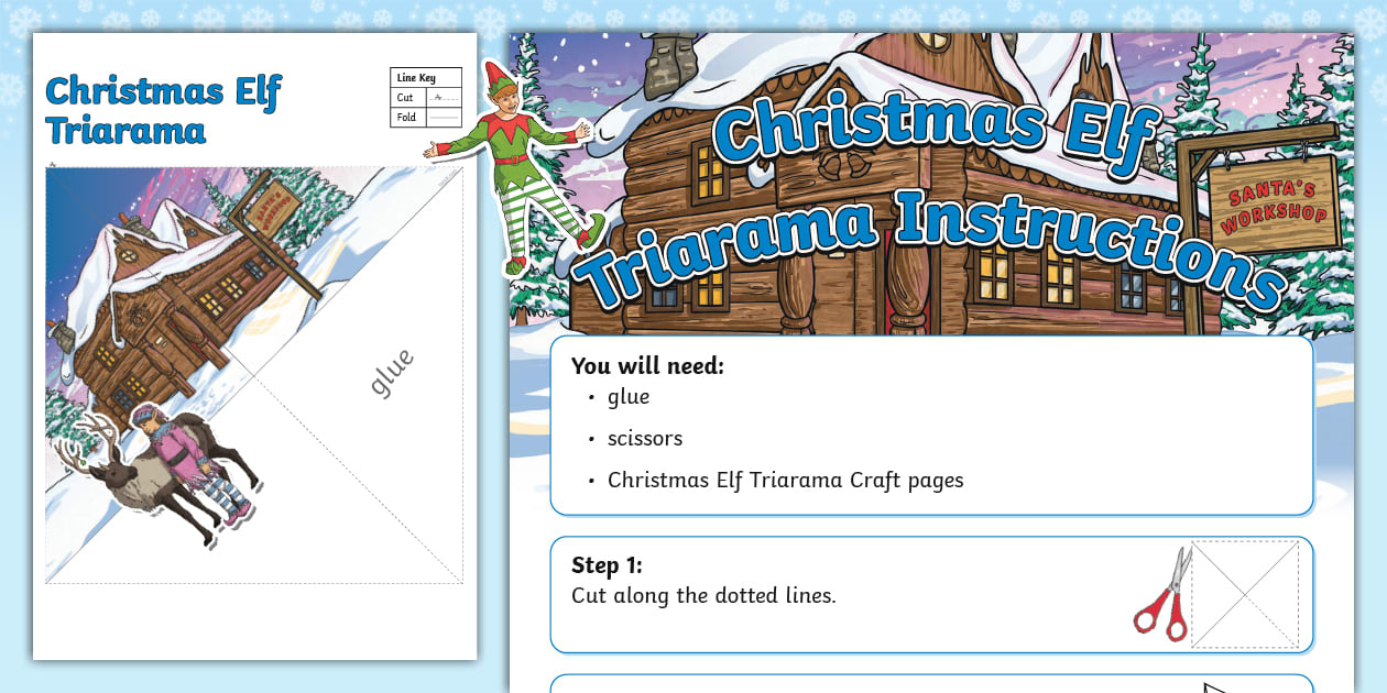 Christmas Elf Triarama Craft - Twinkl