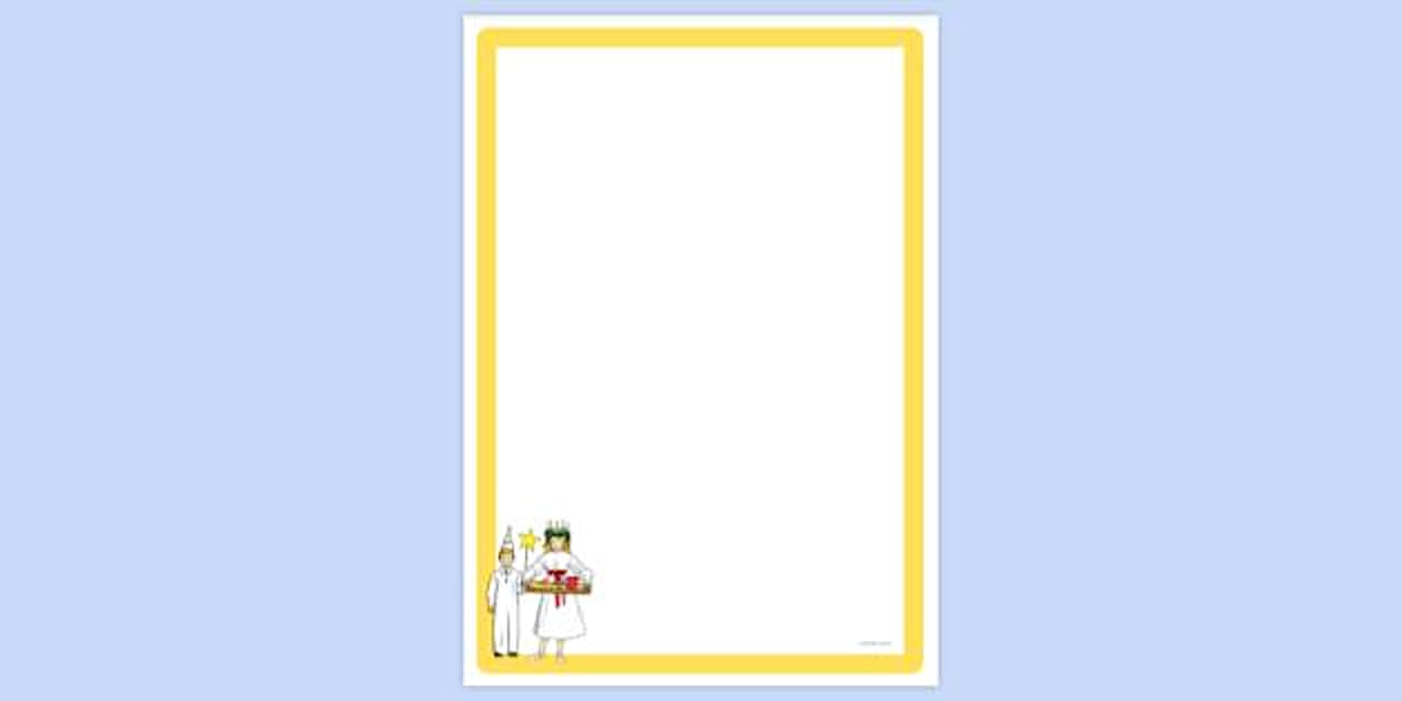 Simple Blank St Lucia's Day Page Border | Twinkl - Twinkl
