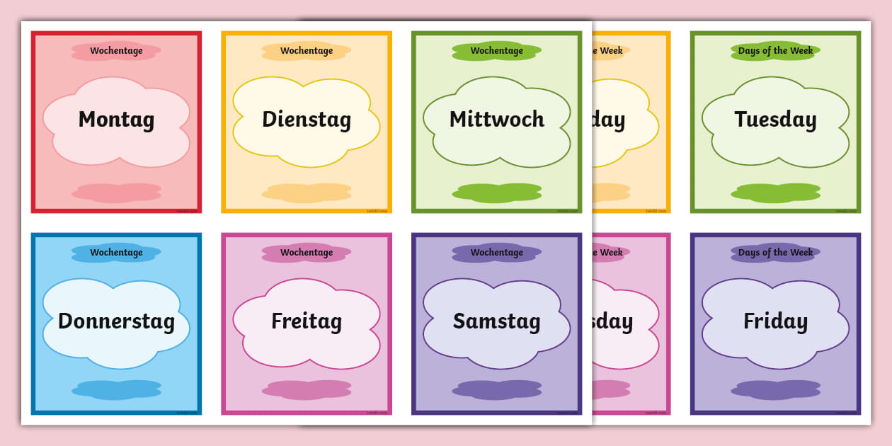 Days Of The Week - German Matching Cards
