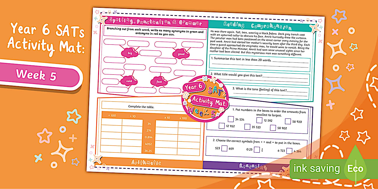 Year 6 SATs Activity Mat: Week 5 (teacher made) - Twinkl
