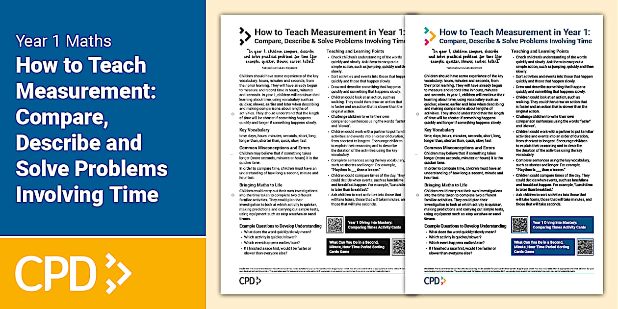 How to Teach Measurement In Year 1: Compare, Describe and Solve Problems