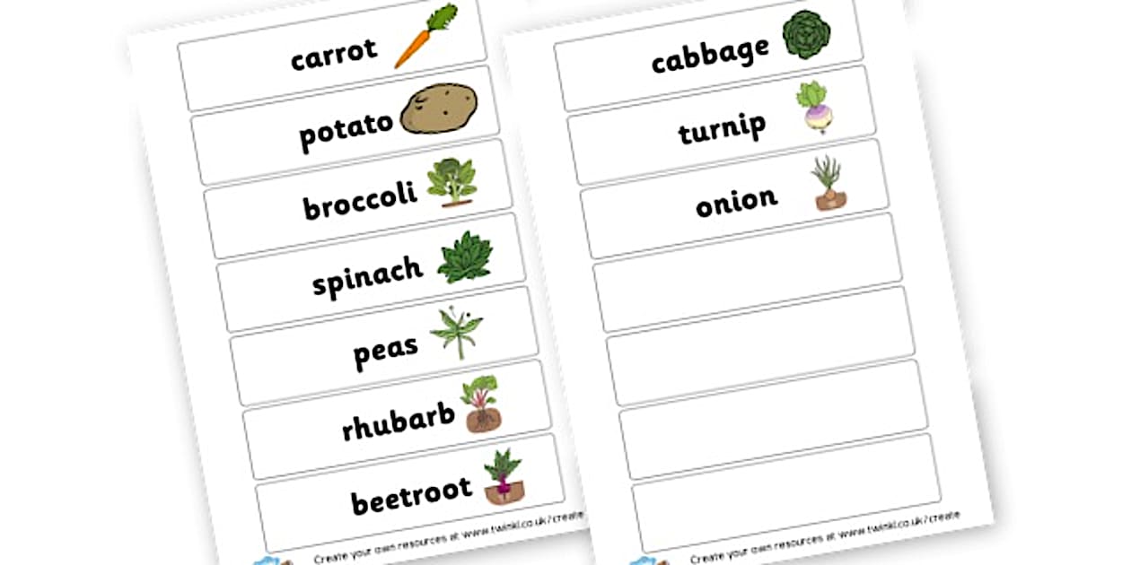 Vegetable Word Cards (teacher made) - Twinkl