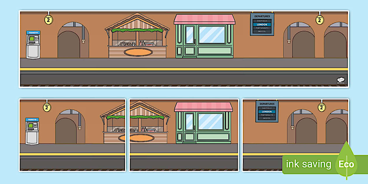 Train Station Small World Background (Hecho por educadores)