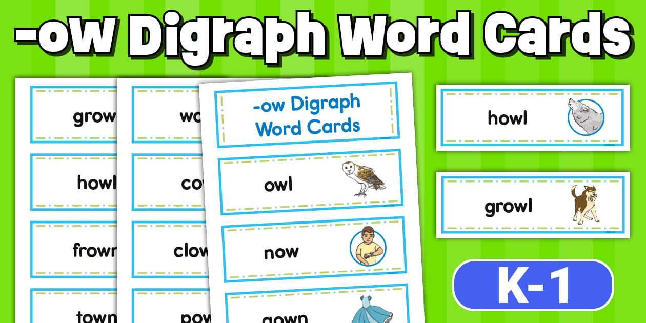 -ow Digraph Word Cards