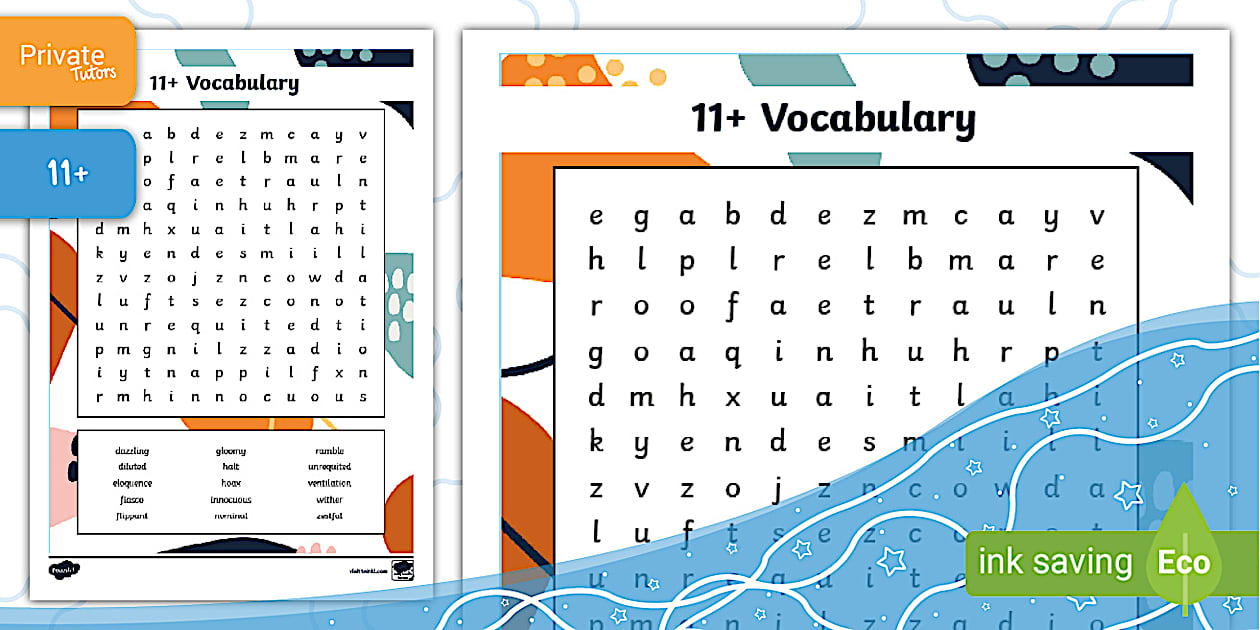 11+ Vocabulary Word Search 10