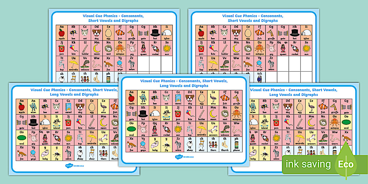 Vowels and Consonants Chart | Visual Cue Phonics Mats