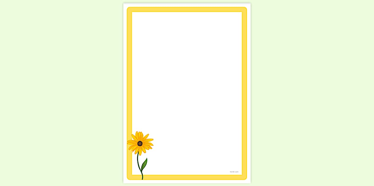 Simple Blank Flower Page Border for KS1 | Page Borders