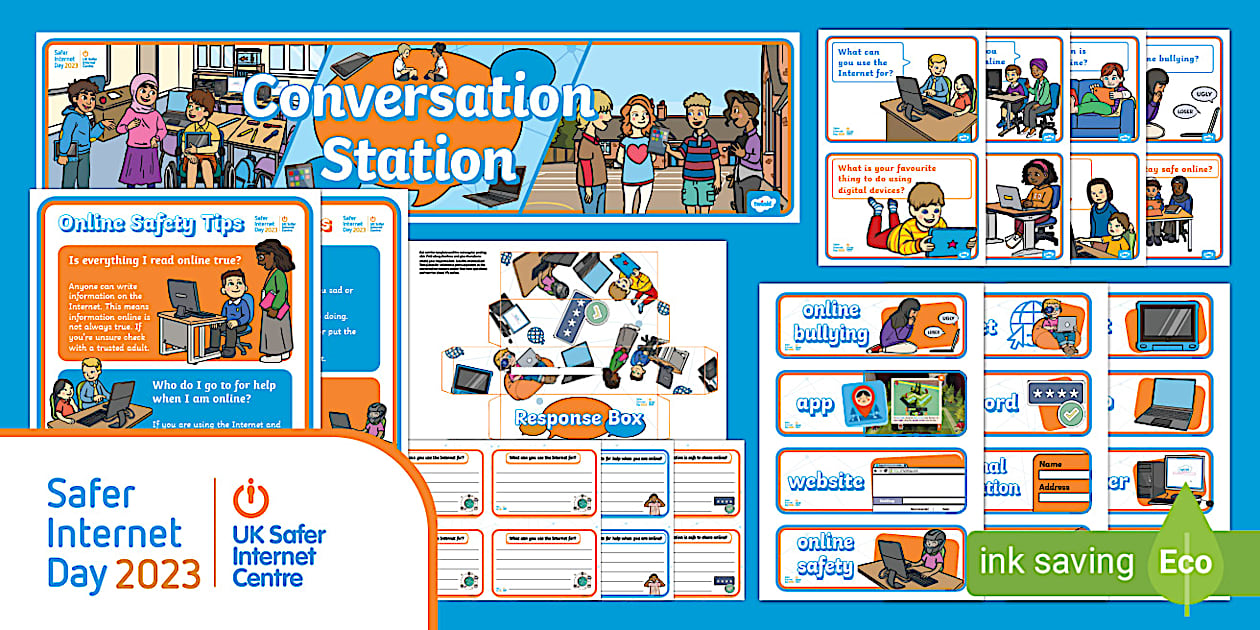 FREE! - Safer Internet Day: Conversation Station Display Pack KS1