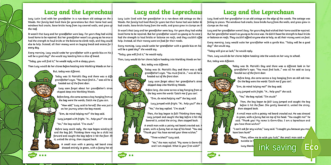 Lucy and the Leprechaun - A Saint Patrick's Day Story Differentiated ...