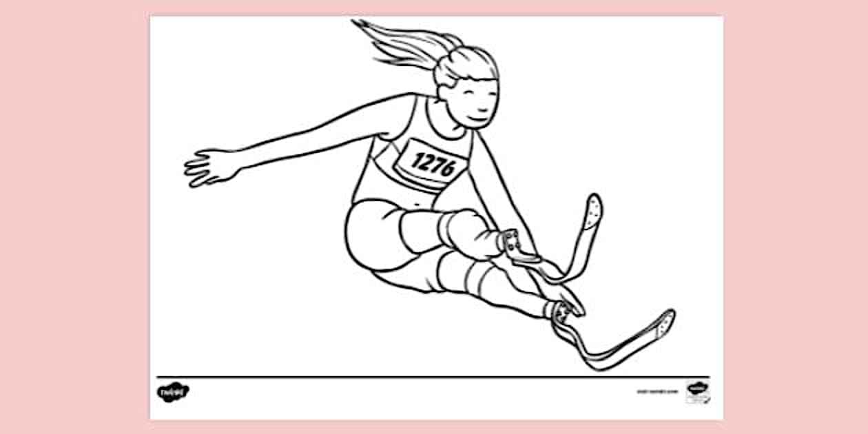 Paralympic Long Jump Colouring Sheet | Colouring Sheets