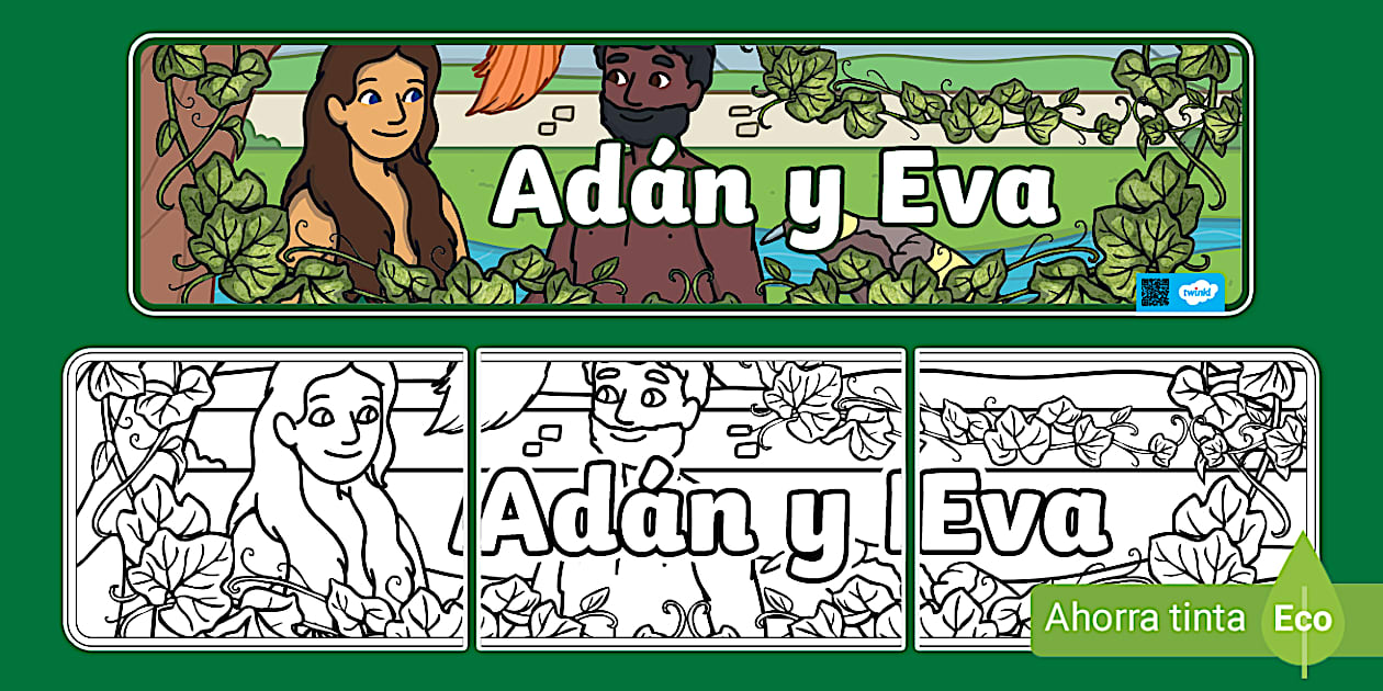 Pancarta: Adán y Eva | Twinkl (creat de profesori) - Twinkl