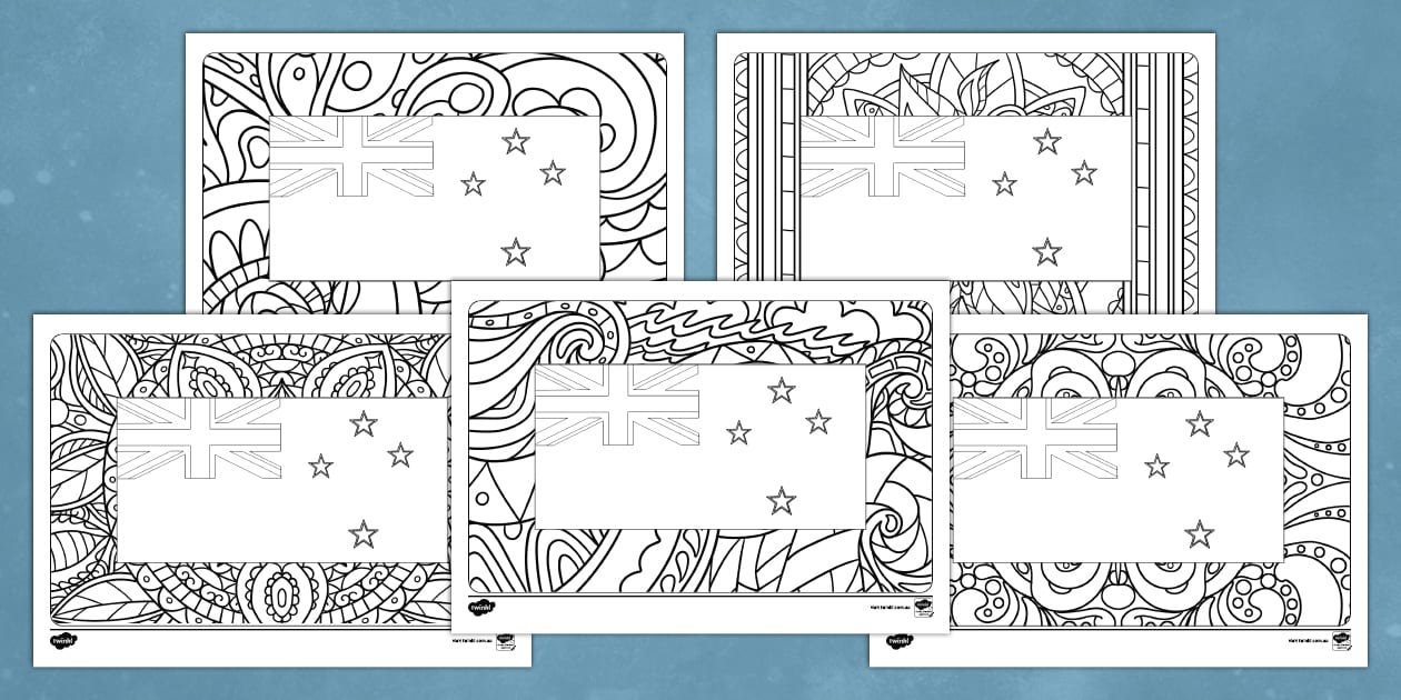 New Zealand Flag Mindfulness Colouring Sheets (teacher made)