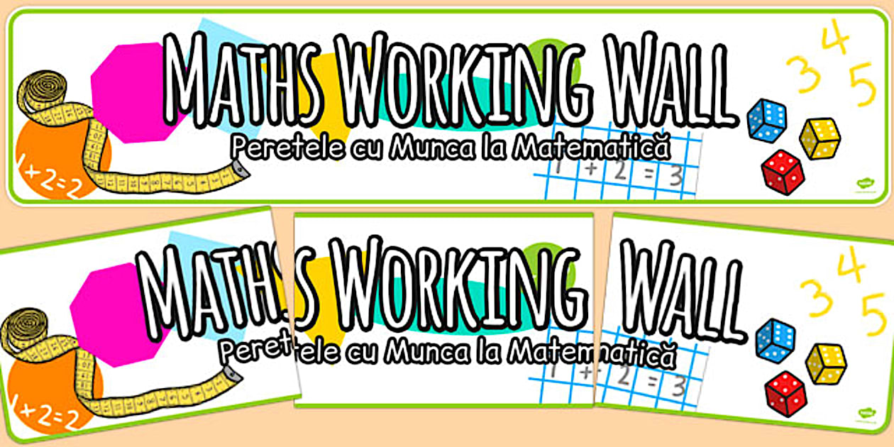 Maths Working Wall Display Banner Romanian Translation