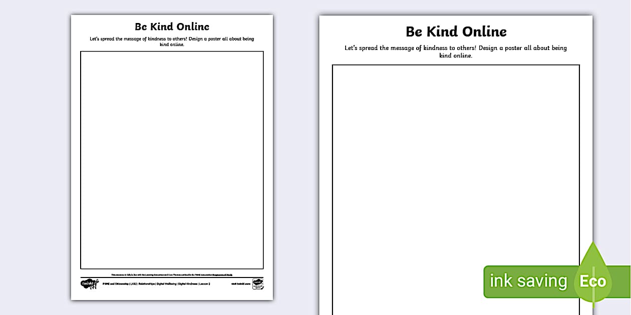 Be Kind Online LKS2 Poster Activity - PSHE and Citizenship
