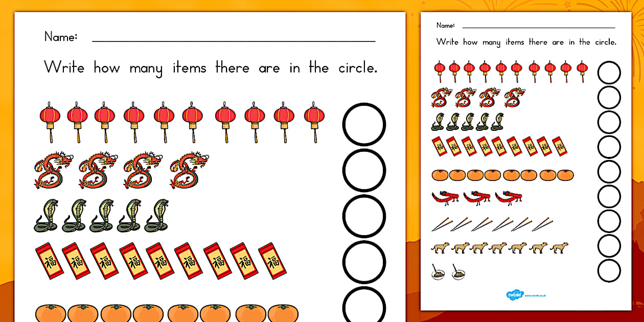 Chinese New Year Counting Sheet (teacher made) - Twinkl