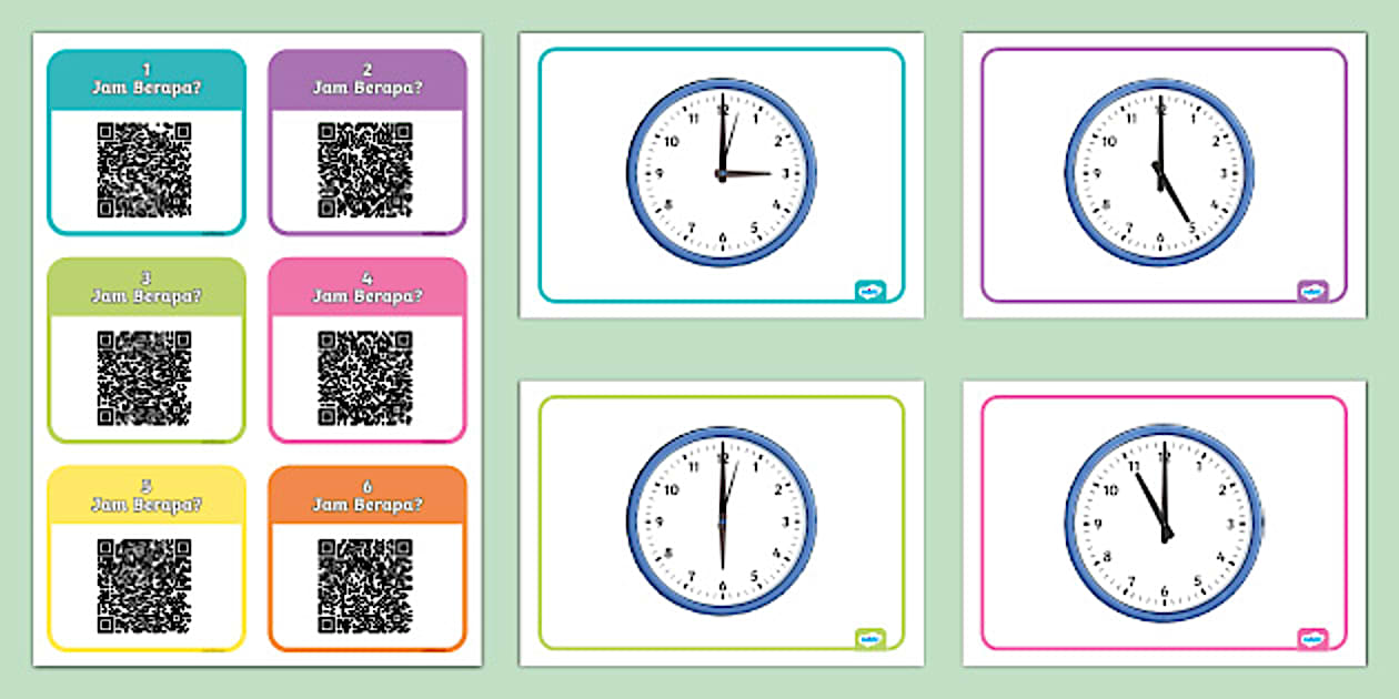 QR Code Hunt - Indonesian Time (teacher made) - Twinkl