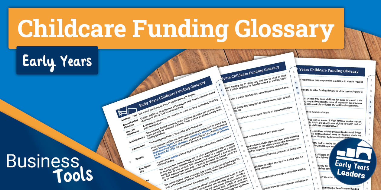 Early Years Childcare Funding Glossary | Twinkl