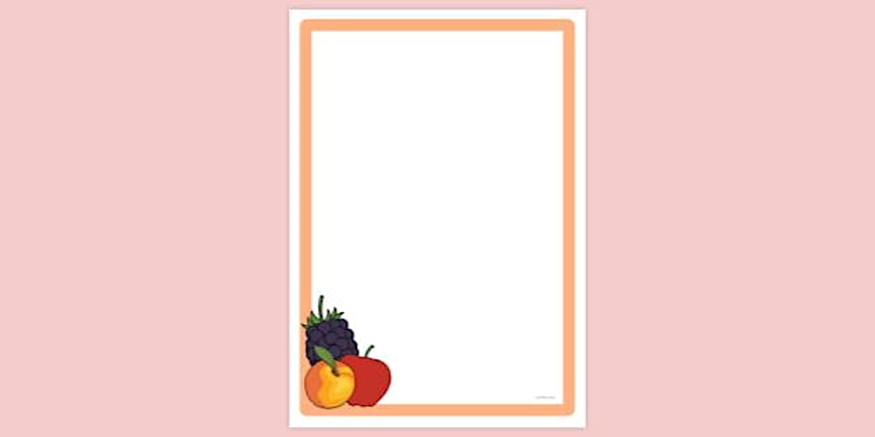 Simple Blank Cute Fruit Page Border | Page Borders | Twinkl