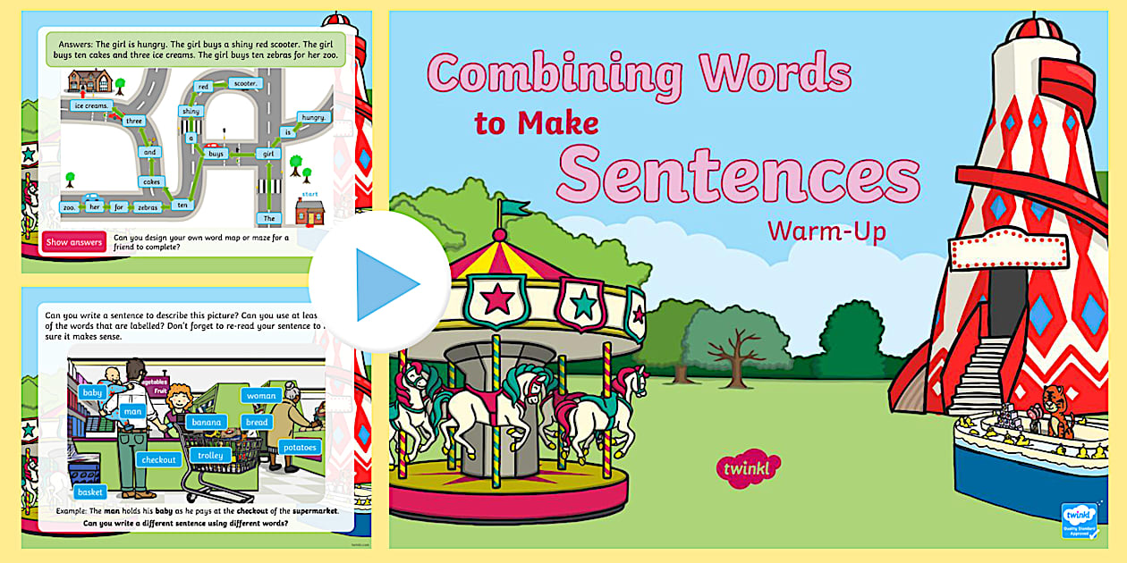 Year 1 Making Sentences Warm-Up PowerPoint - Twinkl