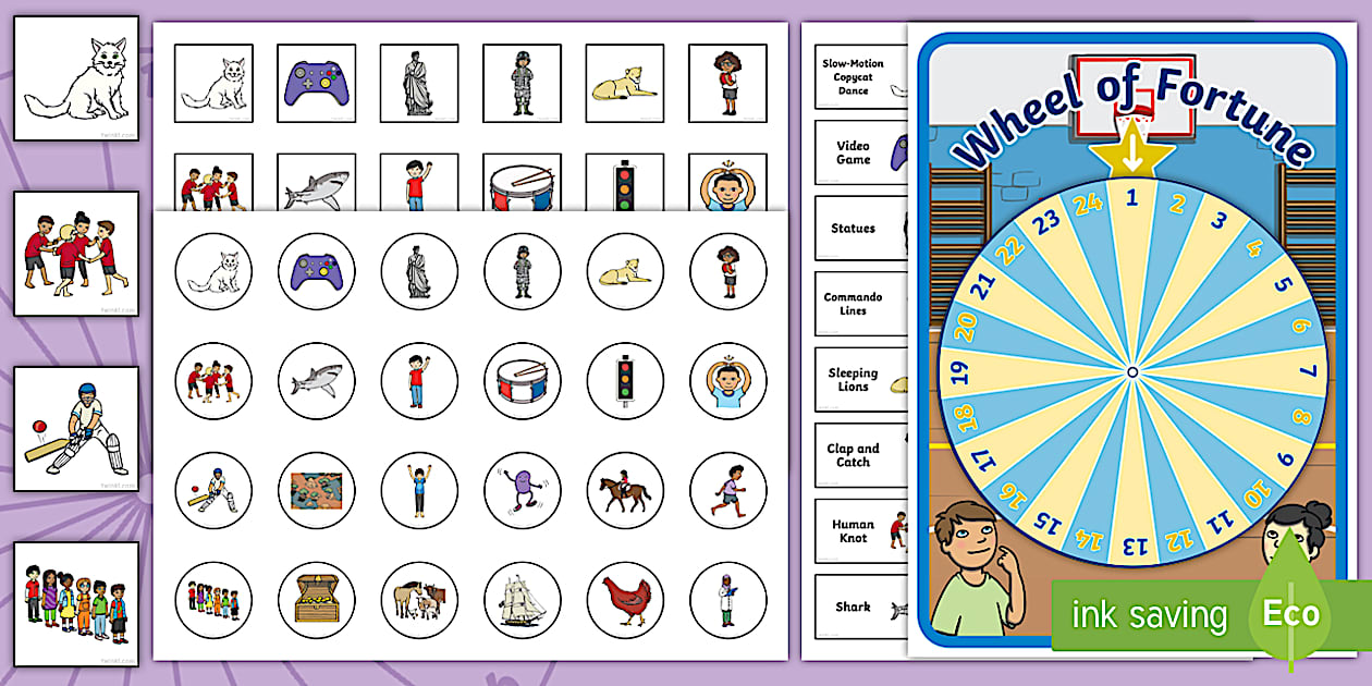 Wheel of Fortune Spinning Wheel Activity | PE Warm-Up Games