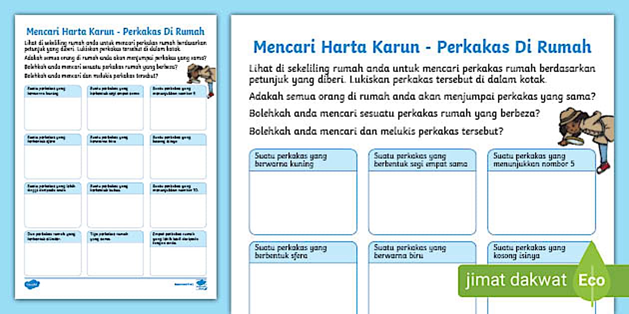 Mencari Harta Karun - Perkakas Di Rumah (teacher made)