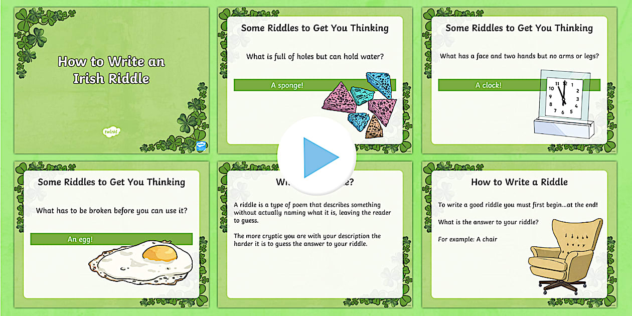 How to Write a Riddle KS2 - Writing an Irish Riddle - Twinkl
